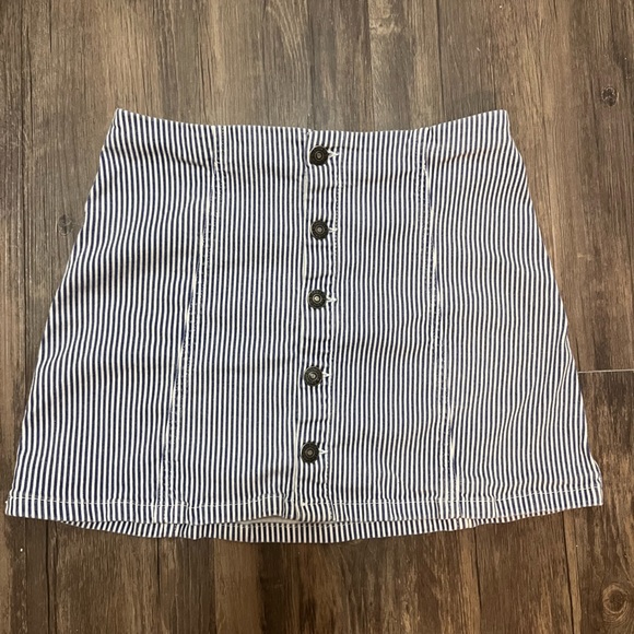 Skirts | Subdued Mini Skirt Blue And White Stripes | Poshmark